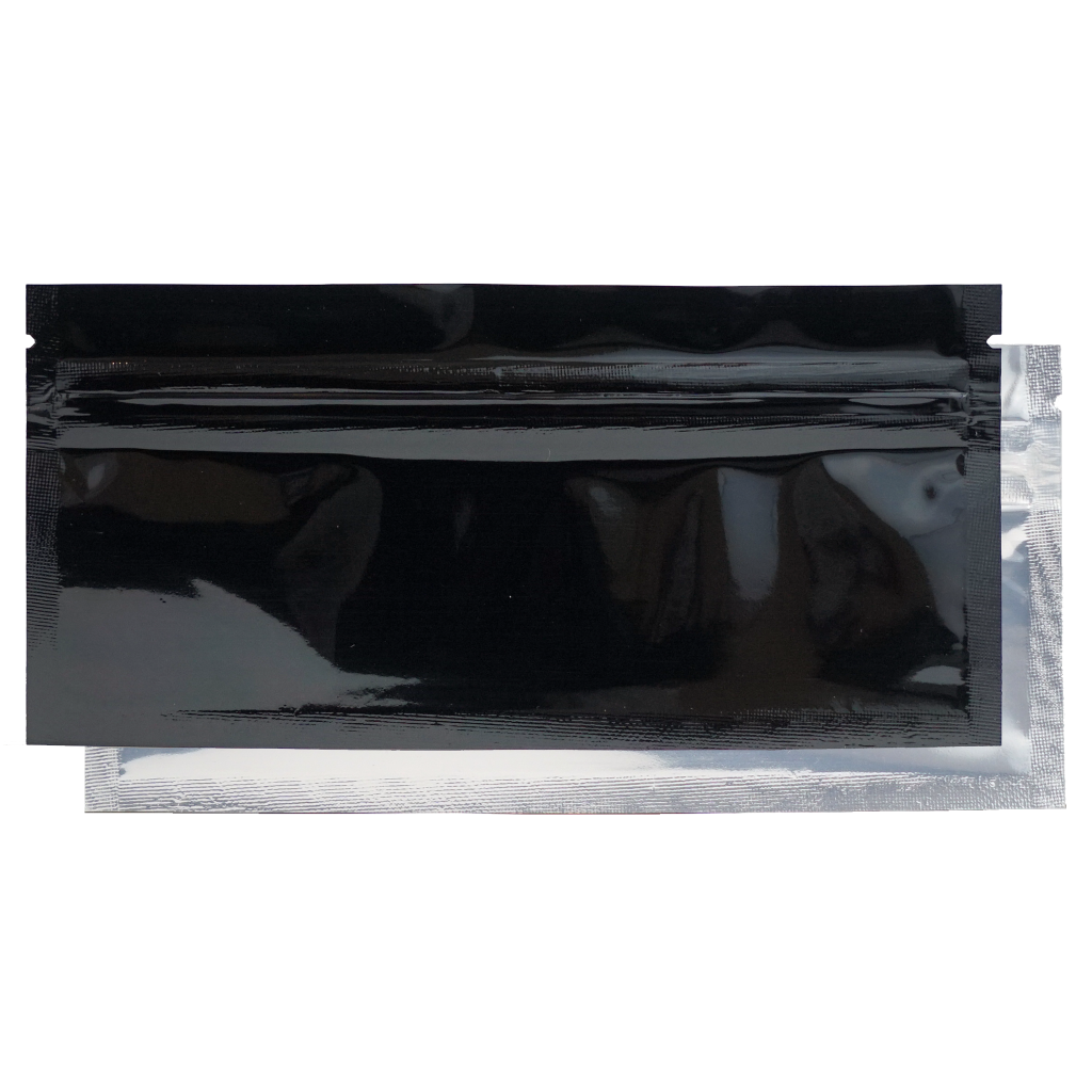 Pre-Roll Mylar Barrier Bags Black/Clear - 100 Units – astor works